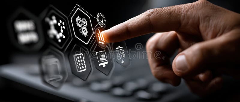 An Individual is Placing Their Finger on a Touchscreen Interface Stock ...