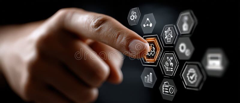 An Individual is Placing Their Finger on a Touchscreen Interface Stock ...