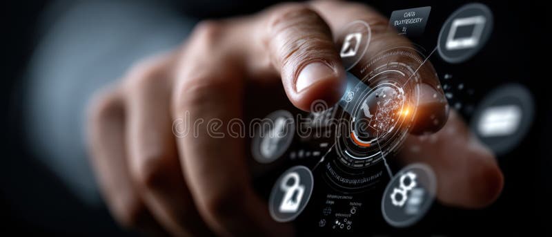 An Individual is Placing Their Finger on a Touchscreen Interface Stock ...