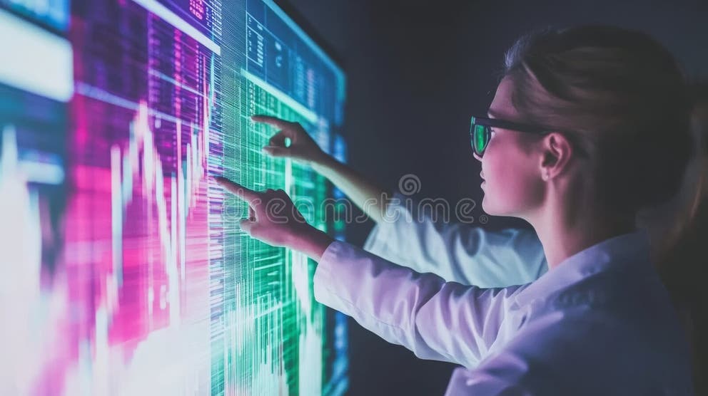 An Individual Presenting and Assessing a Data Chart - Illustration ...