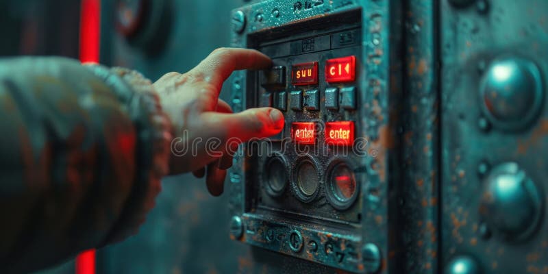 Person Pressing Button on Machine Stock Photo - Image of function ...