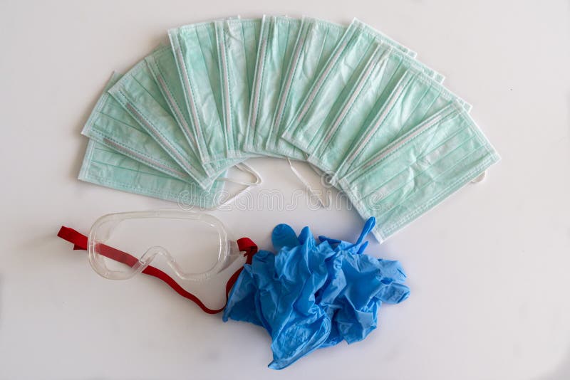 Individual Protection Equipment. Latex Gloves, Mask and Stethoscope for ...