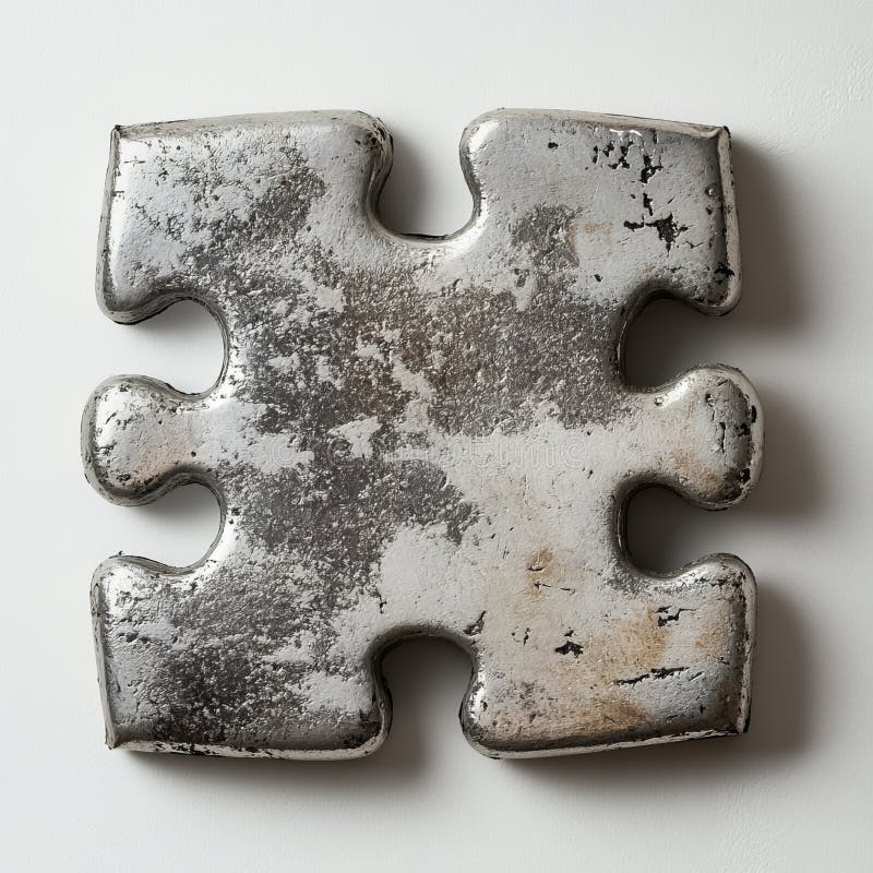 An Individual Puzzle Piece Positioned on a Blank Background, Well ...