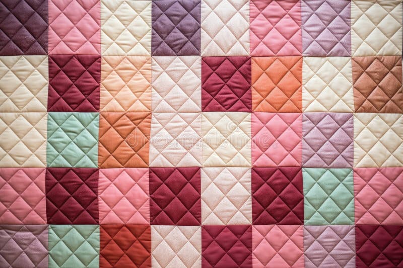 Individual Quilted Square Patterns on a Plain Backdrop Stock Photo ...