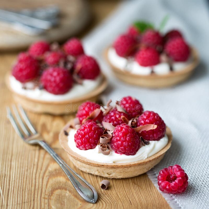 Individual raspberry tarts stock image. Image of tart - 67423111