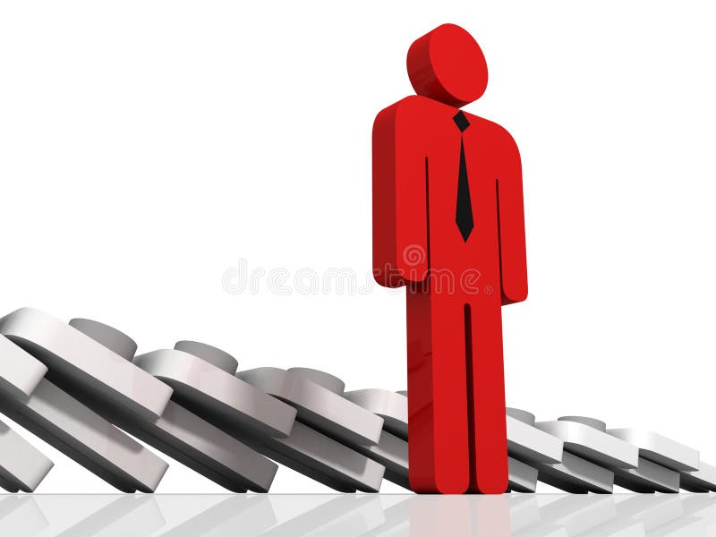 Individual Red Leader Person of Lying Team Group Stock Illustration ...