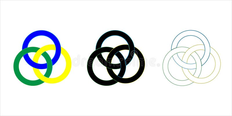 Colorful Interlocked Rings Forming a Unique Geometric Pattern ...