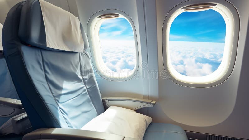 Single Seats for Passengers Aboard Airplanes.AI Generated Stock ...