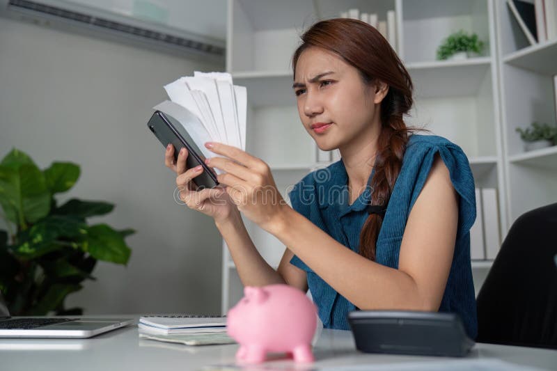 Carefully Budgeting Her Money, she Placed Cash into Separate Envelopes ...