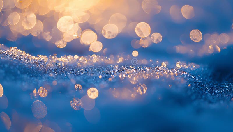 An Individual Snowflake Falling on a Blue Background Snowy Surface ...