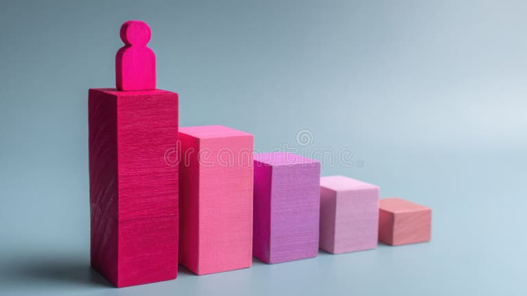Individual Standing on a Bar Chart Demonstrating Progress through ...
