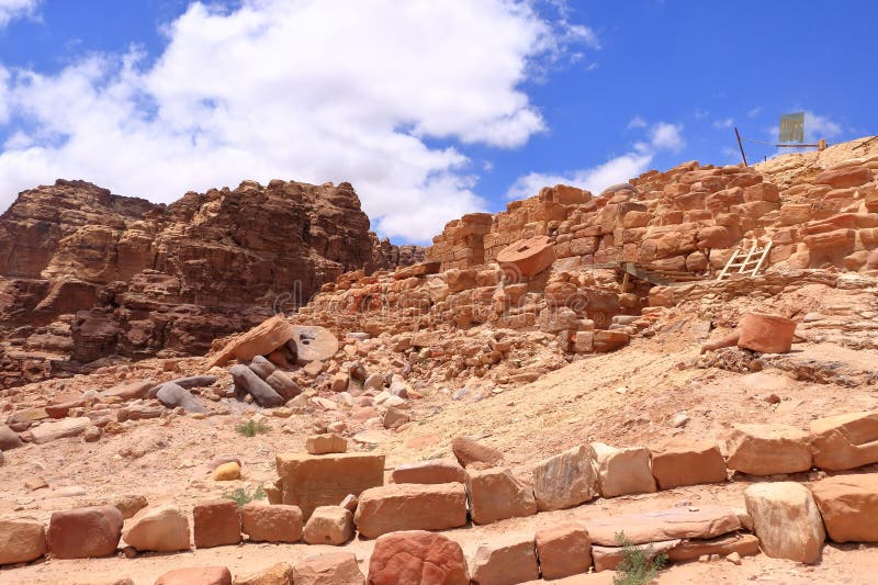 Individual Stones and Columns in Petra, Jordan Stock Image - Image of ...