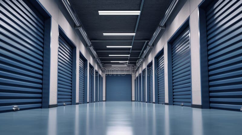 Individual Storage Units at Large Storage Facility. Stock Image - Image ...