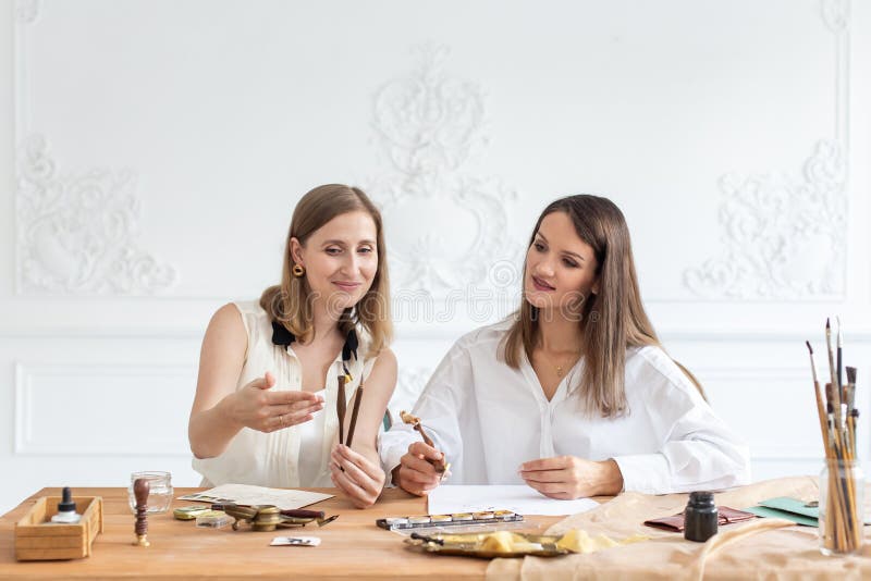 Individual Training in Writing in Ink. Bright Workshop with Sunlight ...