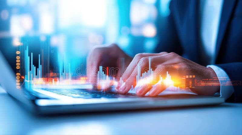 Individual Typing on a Laptop, Representing the Modern Work Environment ...