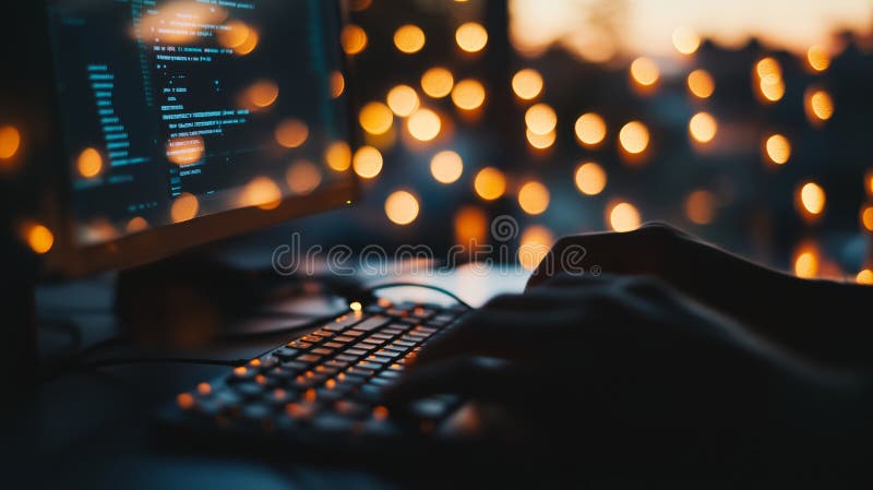 Individual Using a Computer for Recruitment Stock Image - Image of ...