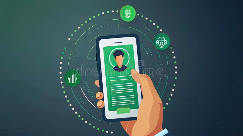 Individual Using A Mobile Device To Complete A Verification Process