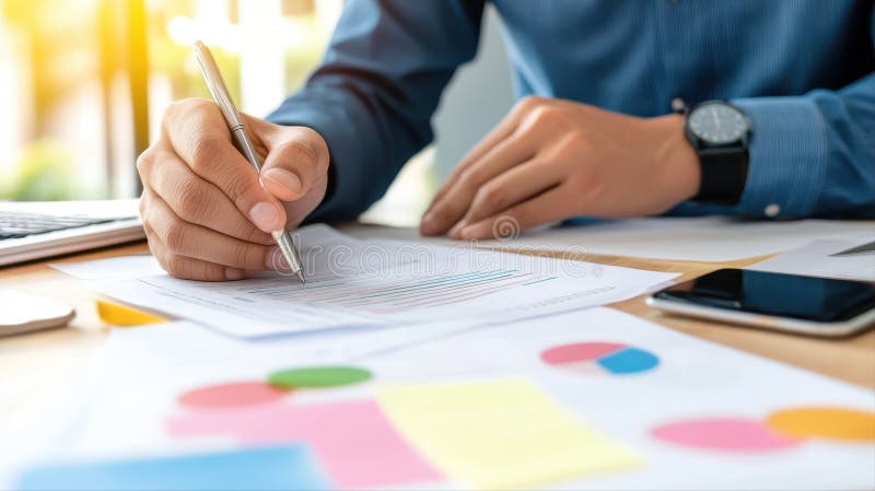 Individual Writing on a Piece of Paper Representing Risk Management ...