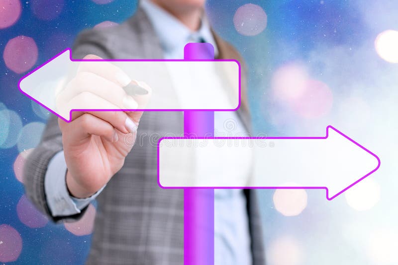 A an Individualin Doubt, Having To Choose between Two Choices Indicated ...