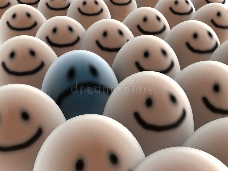 Individuality Symbol, Blue Ball and Other Balls Stock Illustration ...