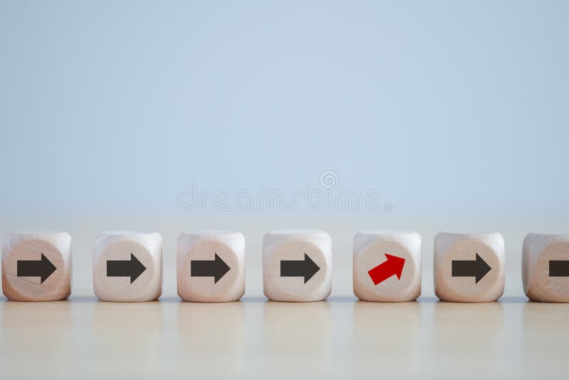 Think Outside Box Red Arrow Has Different Direction Black Stock Photos ...
