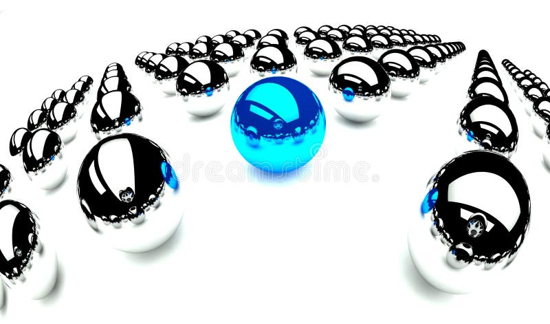 Individuality Symbol, Blue Ball and Other Balls Stock Illustration ...