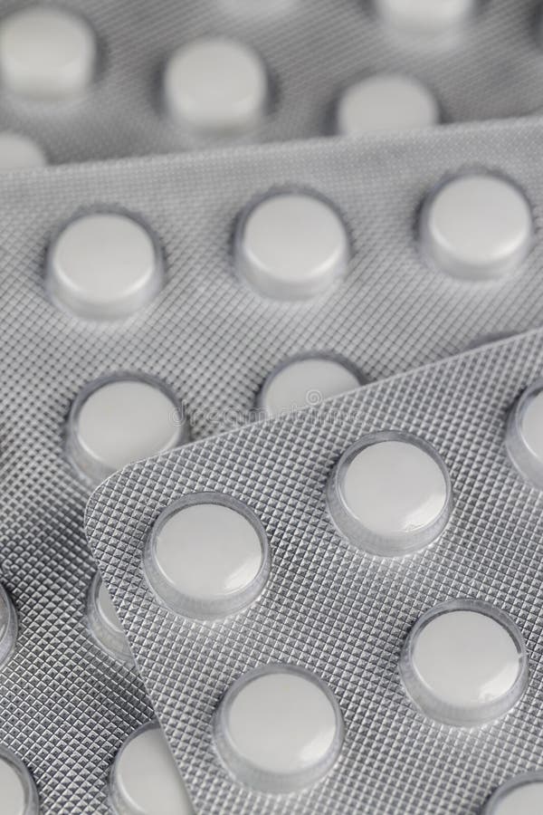 Individually Packed in Transparent Packaging White Tablets Stock Image ...