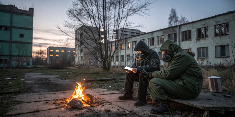 Individuals Warming by a Fire in an Abandoned Urban Area during ...