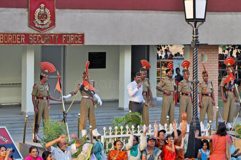 India-Pakistan Border Closing Ceremony Editorial Stock Image - Image of ...