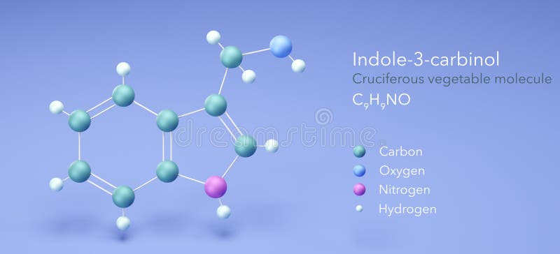 Indole-3-carbinol Molecular Structure, 3d Model Molecule, Antioxidant ...