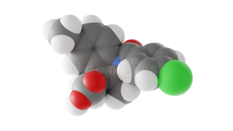 Indometacin Molecule Indomethacin Molecular Structure Isolated 3d