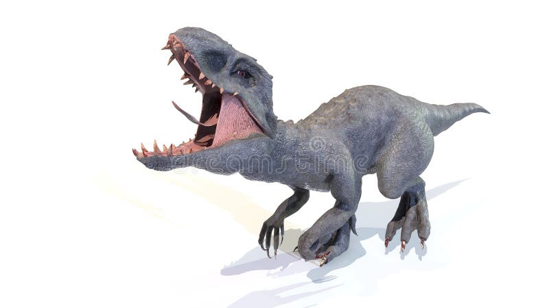 Indominus Rex-promenad, 3d-rendering Stock Illustrationer ...