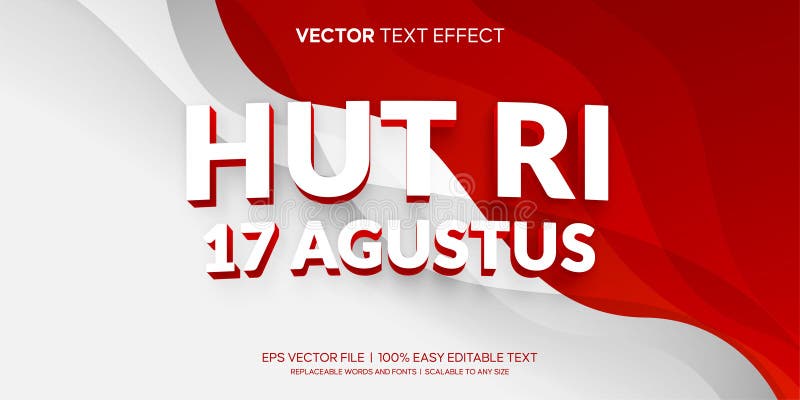 Indonesia 17 Agustus Editable Text Effect Stock Vector - Illustration ...