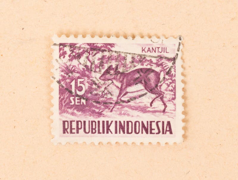 INDONESIA - CIRCA 1970: a Stamp Printed in Indonesia Shows a Mouse Deer ...