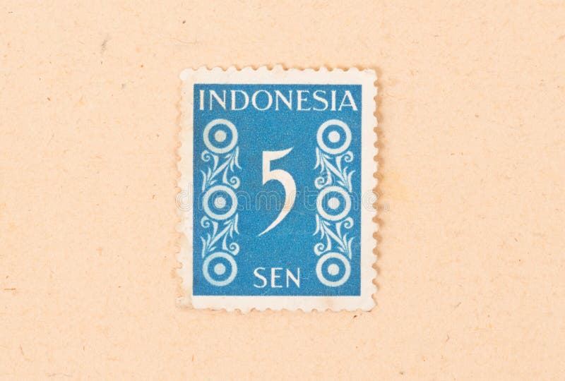 A Stamp Printed in Indonesia Shows it`s Value, Circa 1960 Editorial ...