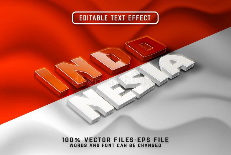 Indonesia Independence Day 3d Text Effect Premium Vectors Stock Vector ...