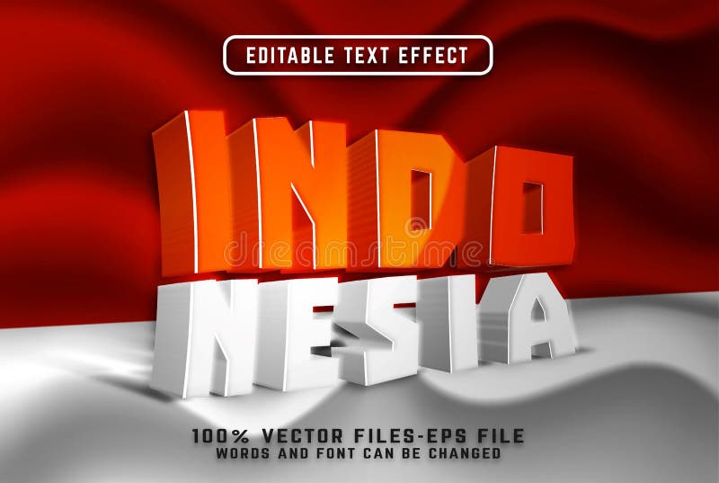 Indonesia Independence Day 3d Text Effect Premium Vectors Stock Vector ...