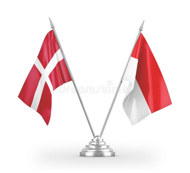 Indonesia and Denmark Realistic Flag â€“ Fabric Texture Illustration ...