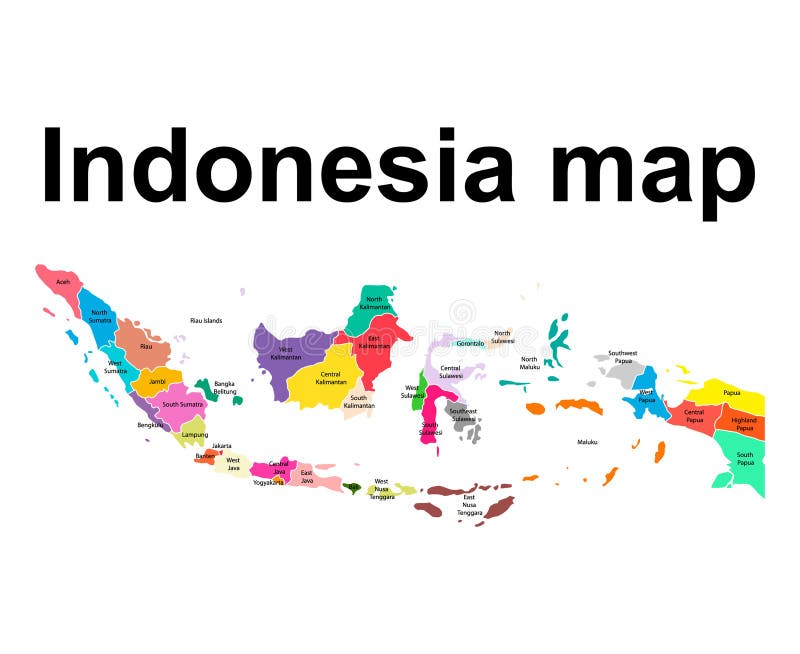 Indonesia Detailed Map Shape, Flat Web Graphic Concept Icon Symbol ...