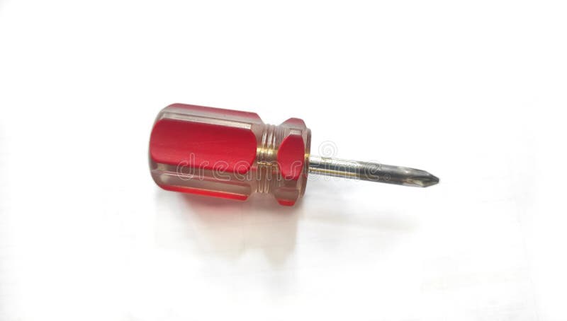 Indonesia - 22 Feb 2024 : Mini Red Screwdriver with Short Tip Isolated ...