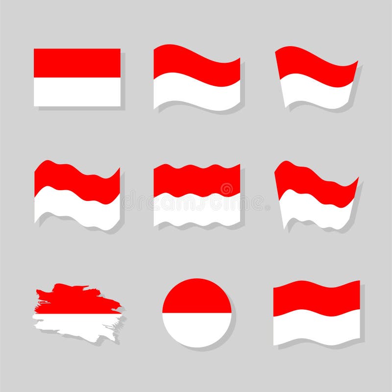 Indonesia Flag Collection stock illustration. Illustration of isolated ...