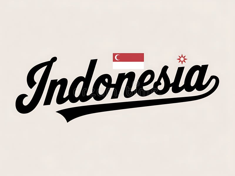 Indonesia Flag Design Stylized Text Graphic Stock Image - Image of ...