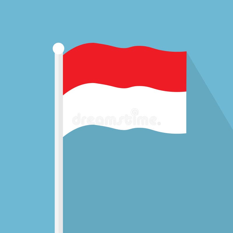Indonesia flag icon stock vector. Illustration of white - 178574859