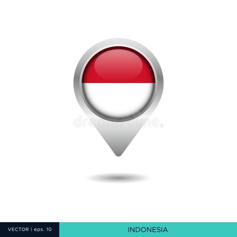 Indonesia Flag Map Pin Vector Design Template. Stock Vector ...