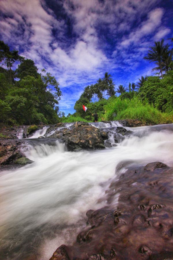 Indonesia Flag at River Flow in Manado Stock Photo - Image of valley ...