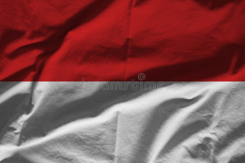 Indonesia Flag with Texture Stock Photo - Image of textile, flag: 392112706
