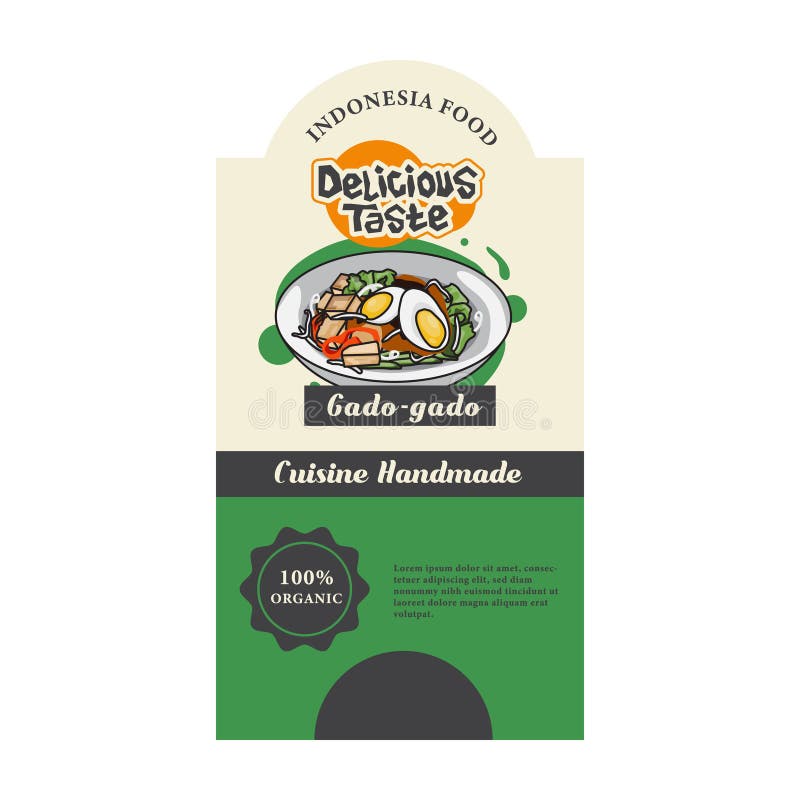 Indonesia Food Label Design Template Packaging Graphic Stock Vector ...