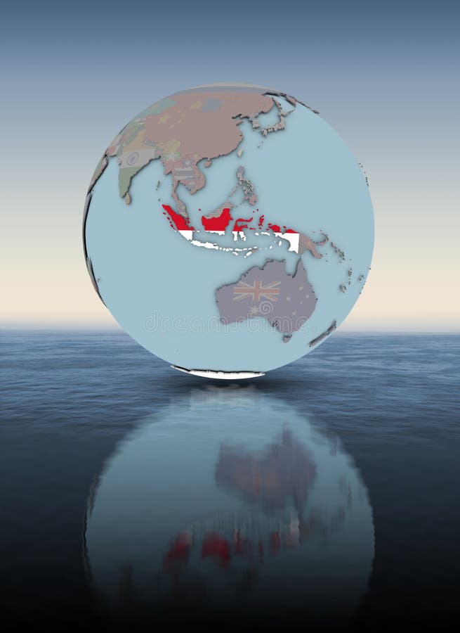 Indonesia On Globe From Space Stock Illustration - Illustration of ...