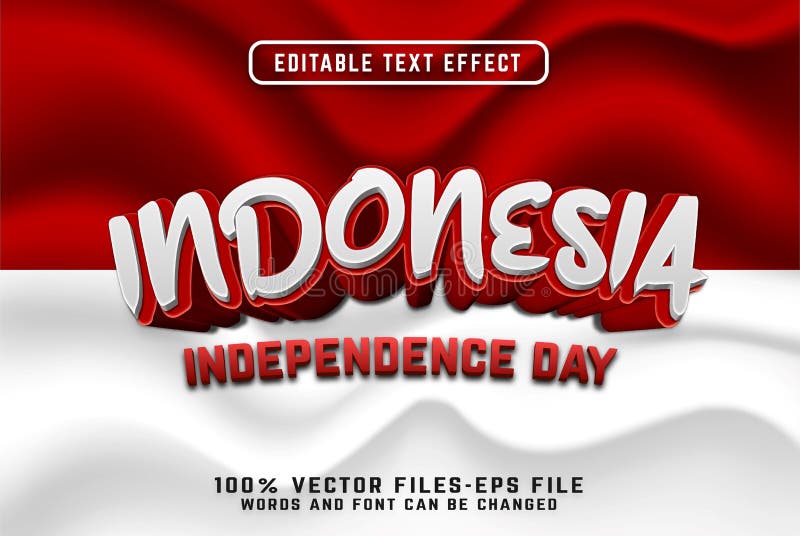 Indonesia Independence Day 3d Text Effect Premium Vectors Stock ...
