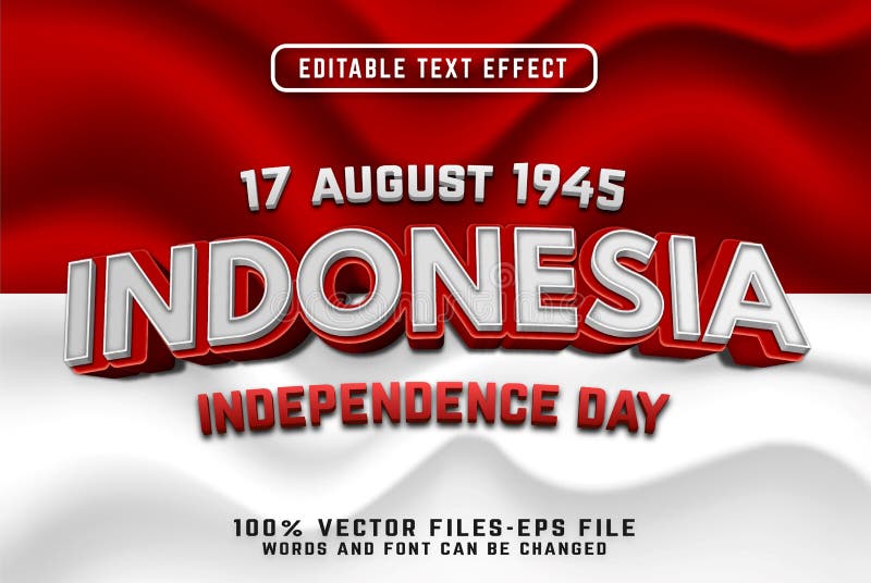 Indonesia Independence Day 3d Text Effect Premium Vectors Stock Vector ...